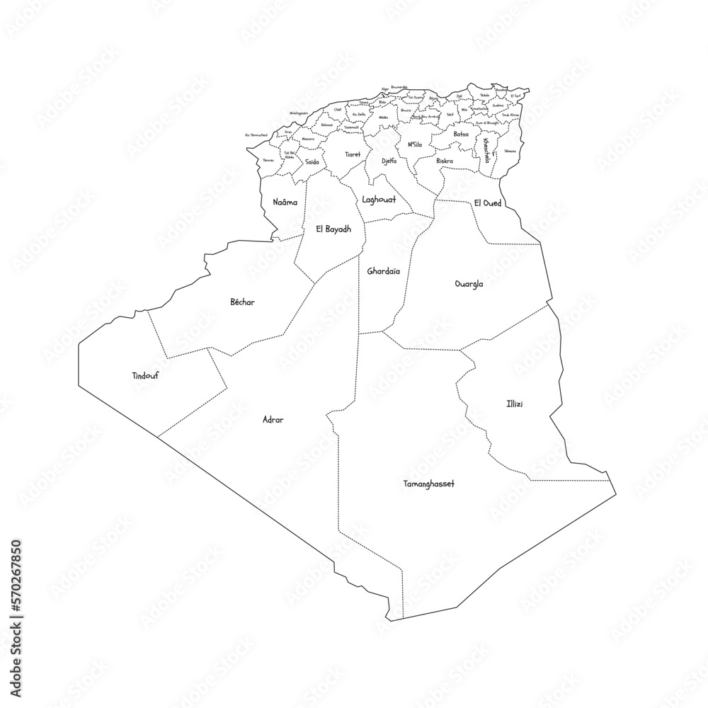 Algeria political map of administrative divisions - provinces ...