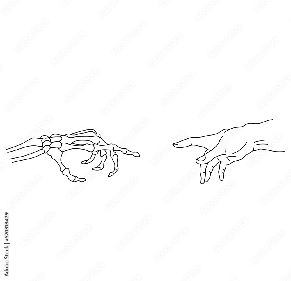 Skeleton Hand Reaching