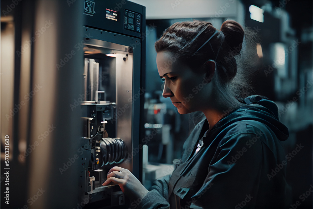 Robotic Process Automation female engineer for smart factory automation ...