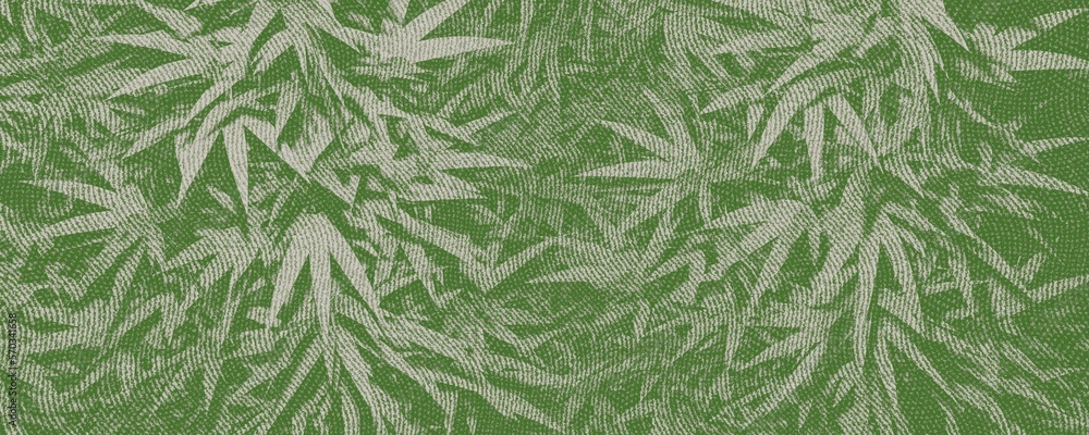 a wide background with cannabis leaves with hatch texture Stock ...