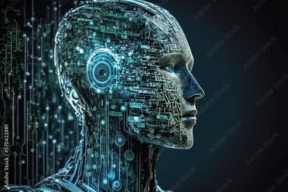 Robot cyborg of the future. The concept of the development of ...