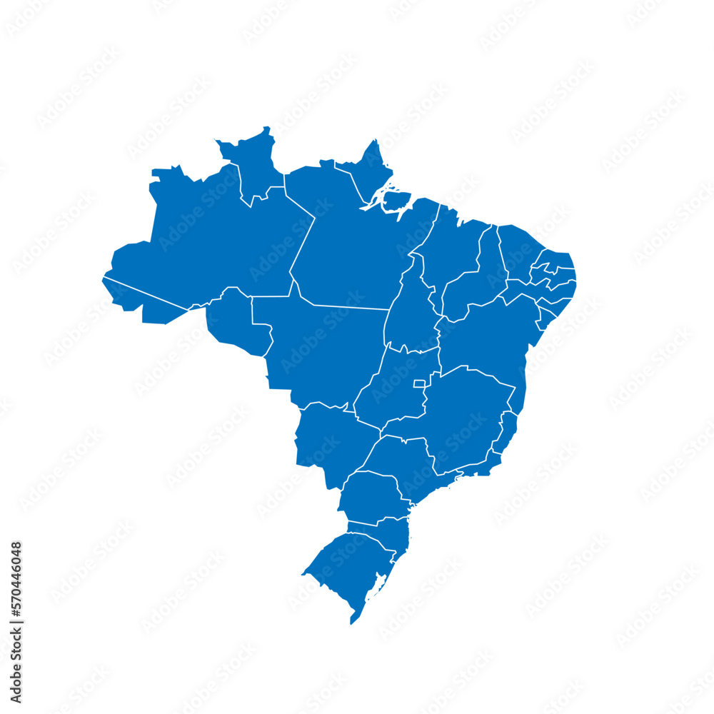 Brazil political map of administrative divisions - Federative units of ...