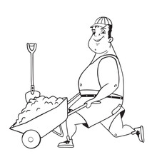 Man Pushing Wheelbarrow Clipart Free Stock Photo - Public Domain Pictures
