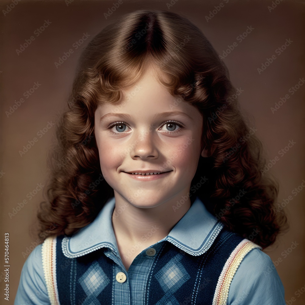 80s Elementary School Class Picture of a Girl, AI Generated Class Photo ...