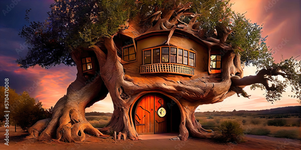 Whimsical wooden treehouse - an adventurous designer treehouse with ...