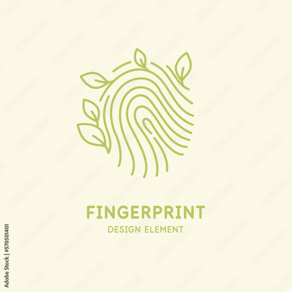 Biometric identification symbol. The flat-style illustration shows a ...