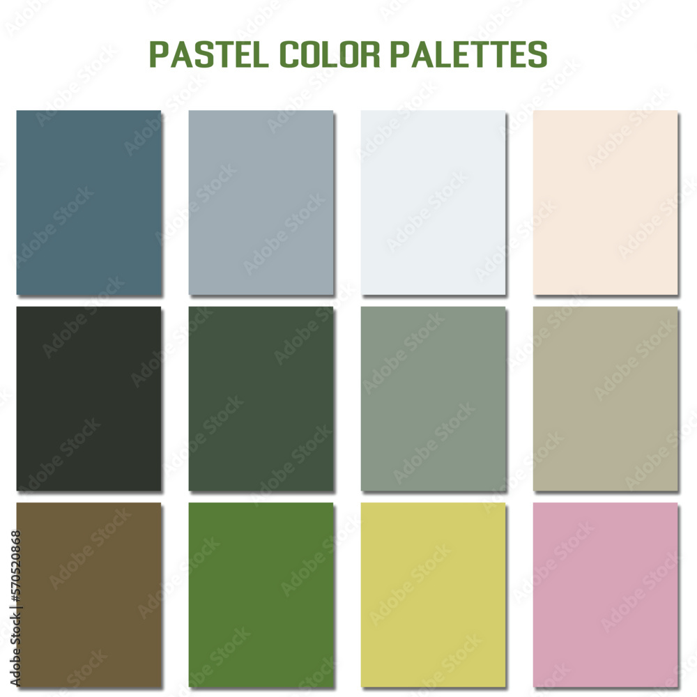 Abstract pastel color palettes set, multi color combination palettes ...