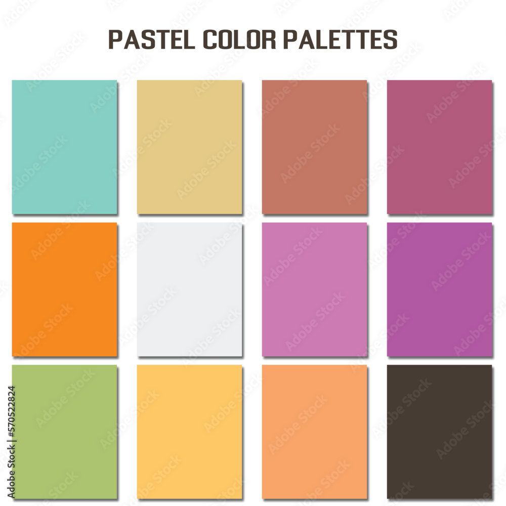 Abstract pastel color palettes set, multi color combination palettes ...
