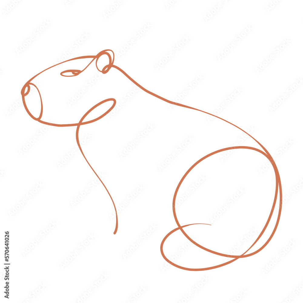 cute capybara line art illustration Stock Vector | Adobe Stock