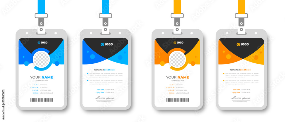 corporate Modern and simple business office id card design bundle ...