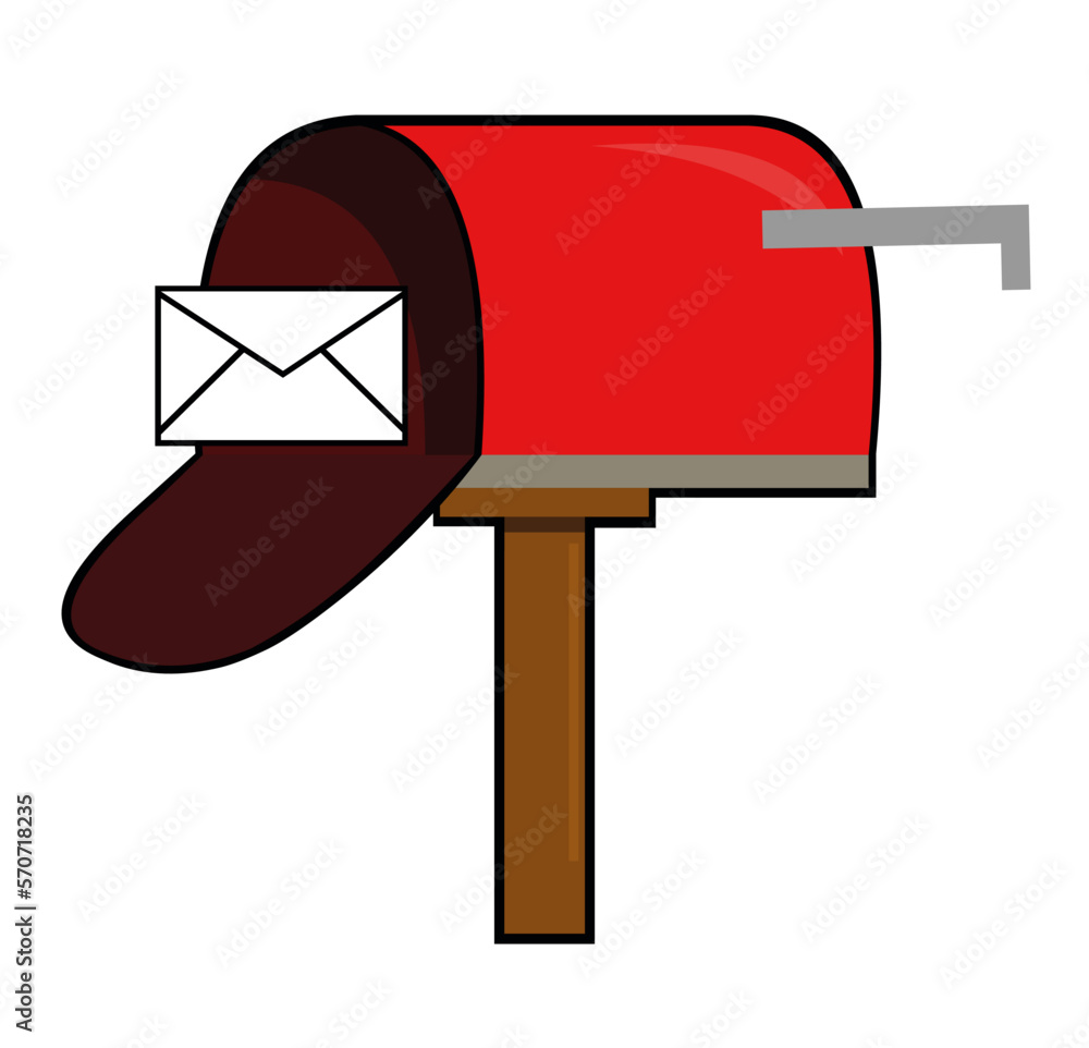 vector illustration of an open mailbox with a letter envelope Stock ...