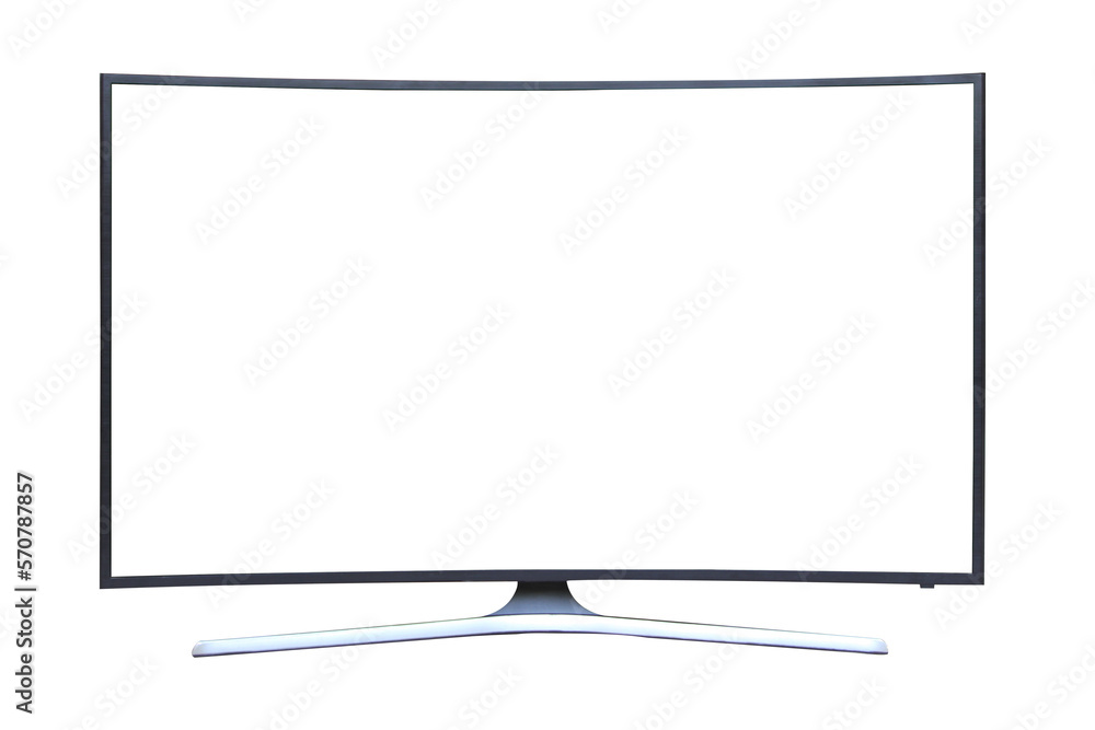 Curved TV 4K flat screen lcd or oled, plasma realistic, White blank HD ...