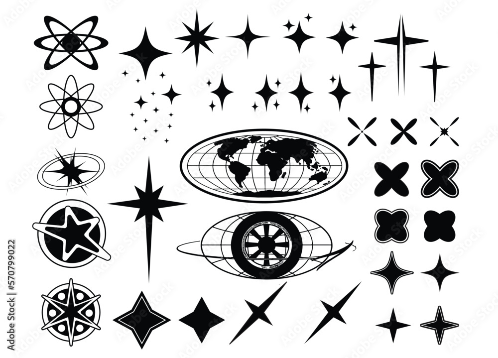 Vector Graphic Assets Set. Bold modern Shapes for Posters Template ...