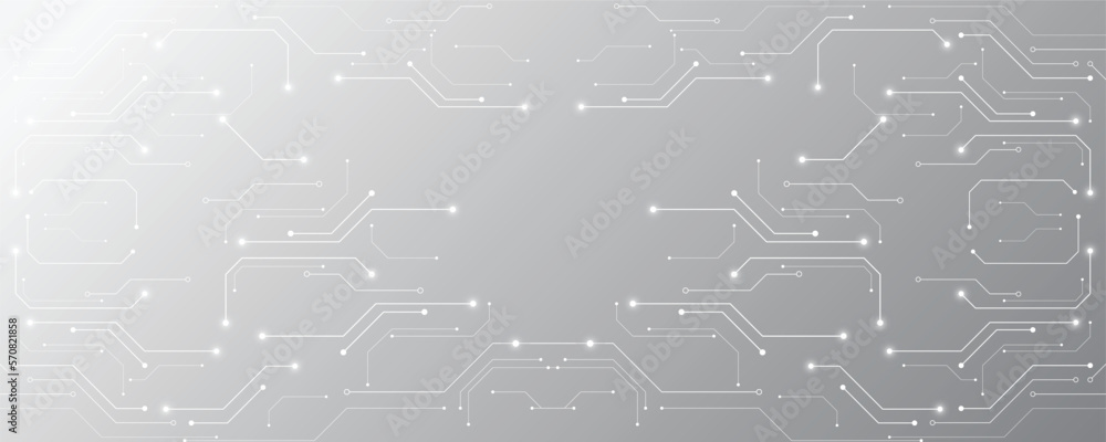 Grey white Abstract technology background, Hi tech digital connect ...