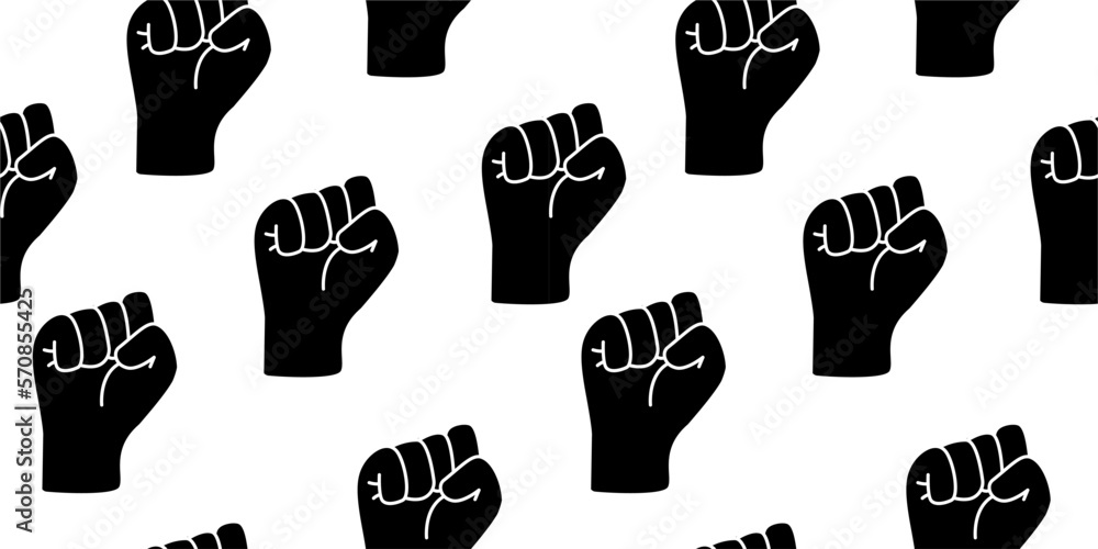 Black lives matter. Raised fist pattern. Justice or revolution logo ...