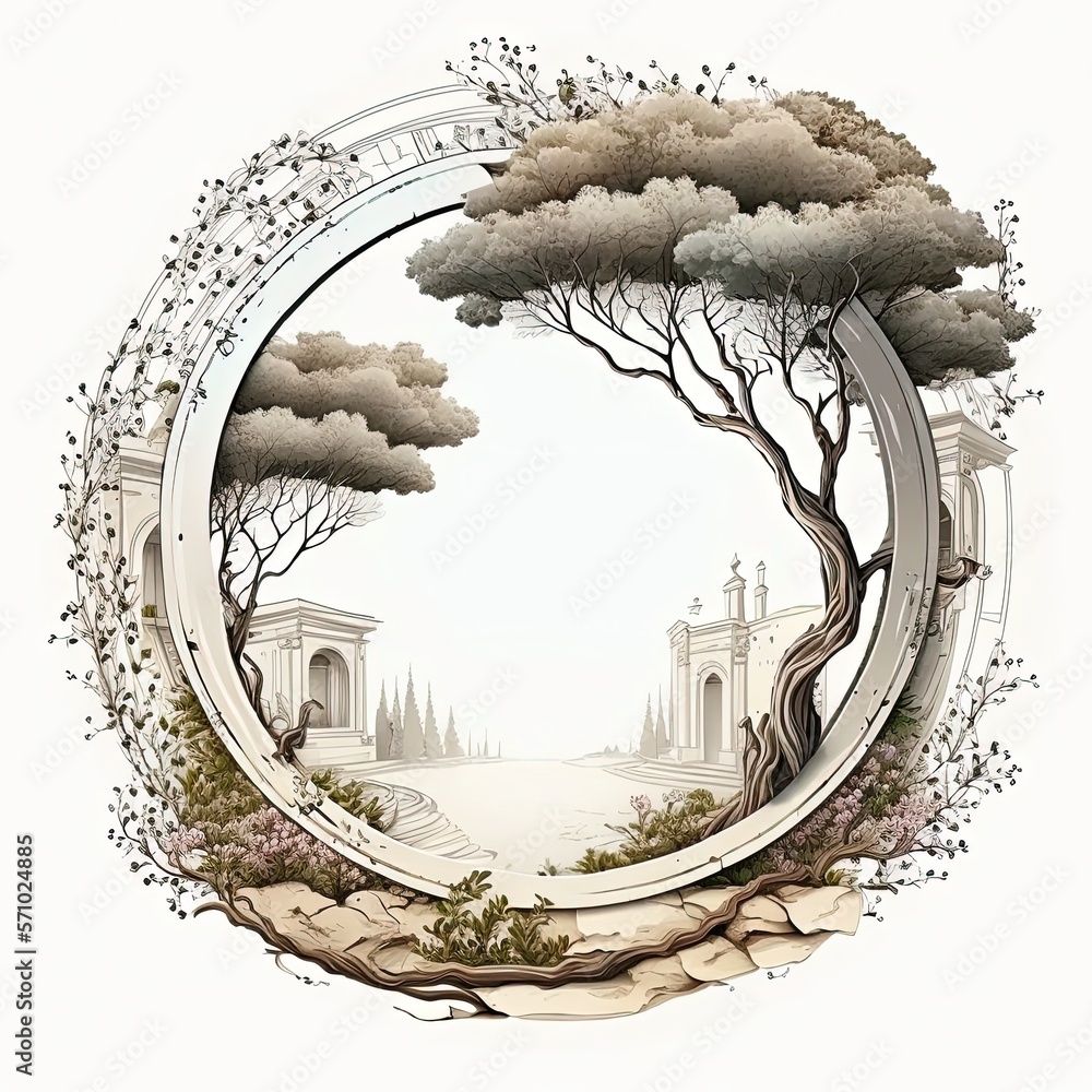 Circular Logo Frame Design. Background for circle logos. Detailed ...