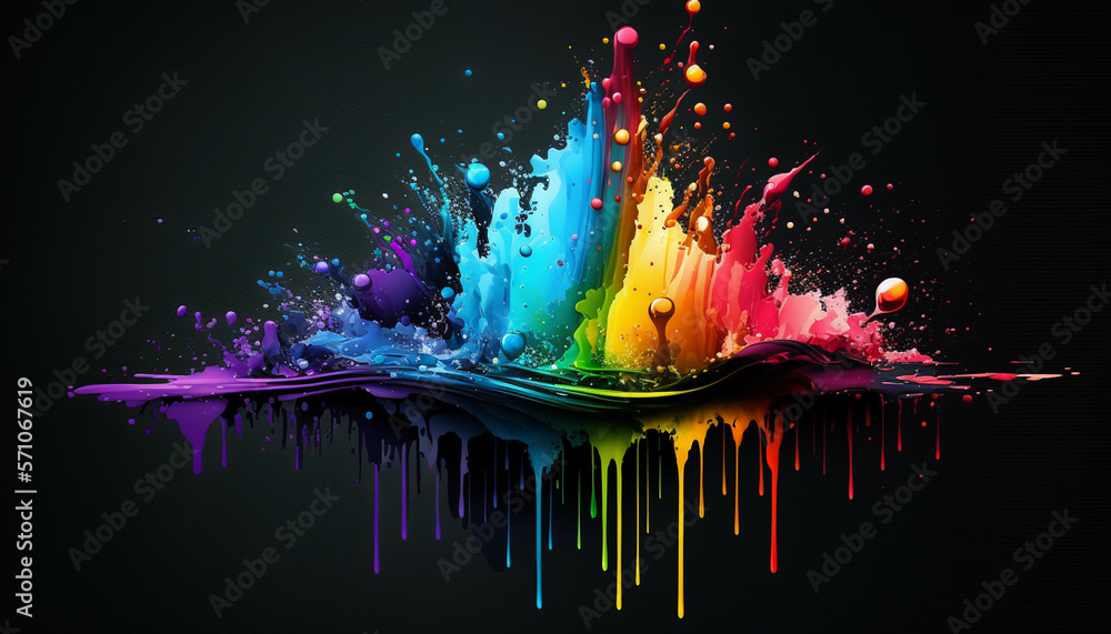 Multicolor splashes- HD Wallpaper Stock Illustration | Adobe Stock