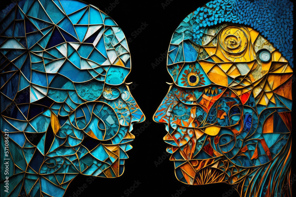Mosaic Mindset. Embracing Differences in Cognition, generative ai Stock ...