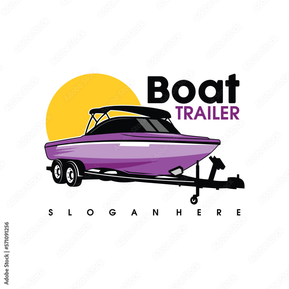 illustration of a trailer boat trailer vector boat vector trailer logo ...