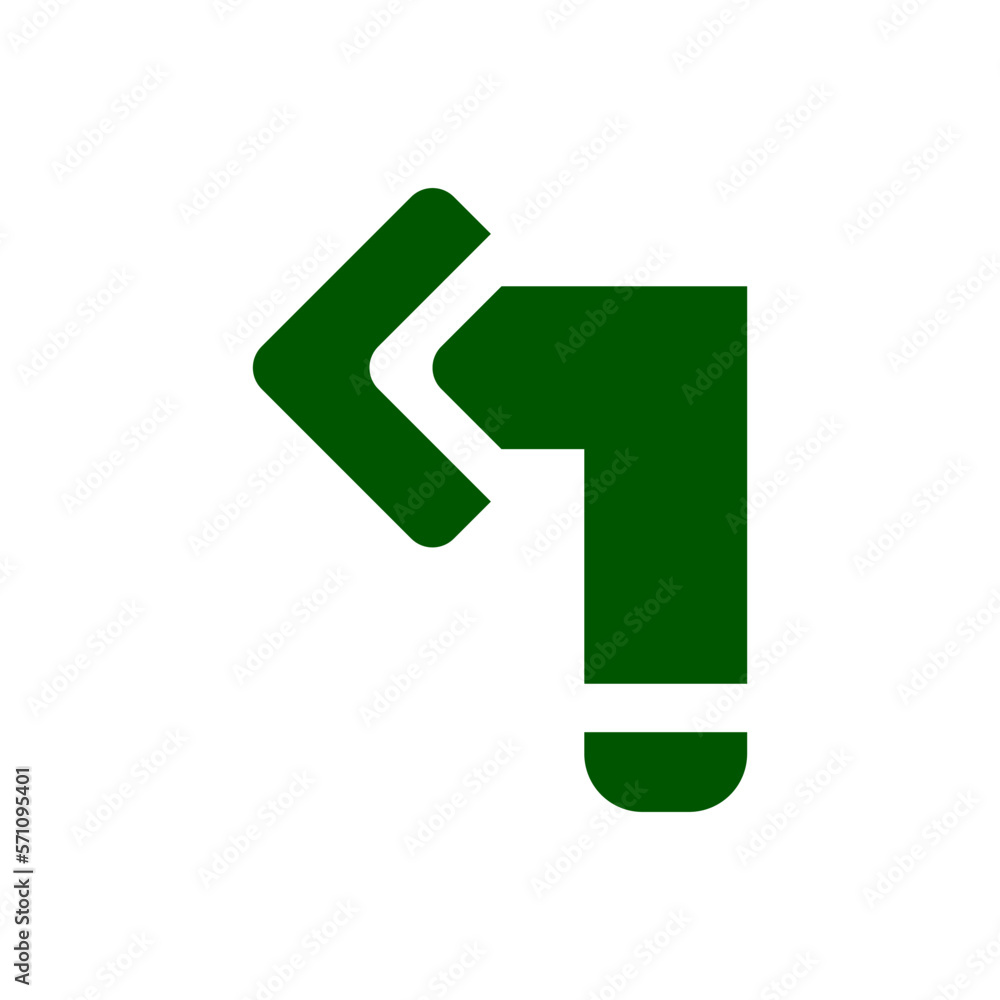 Turn left sign board plaque in hospital center, vector illustration in ...