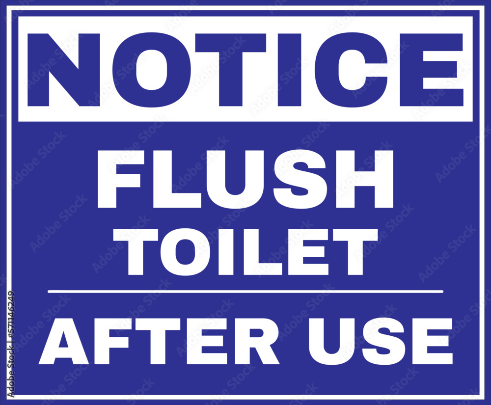 Flush toilet after use sign vector Stock Vector | Adobe Stock