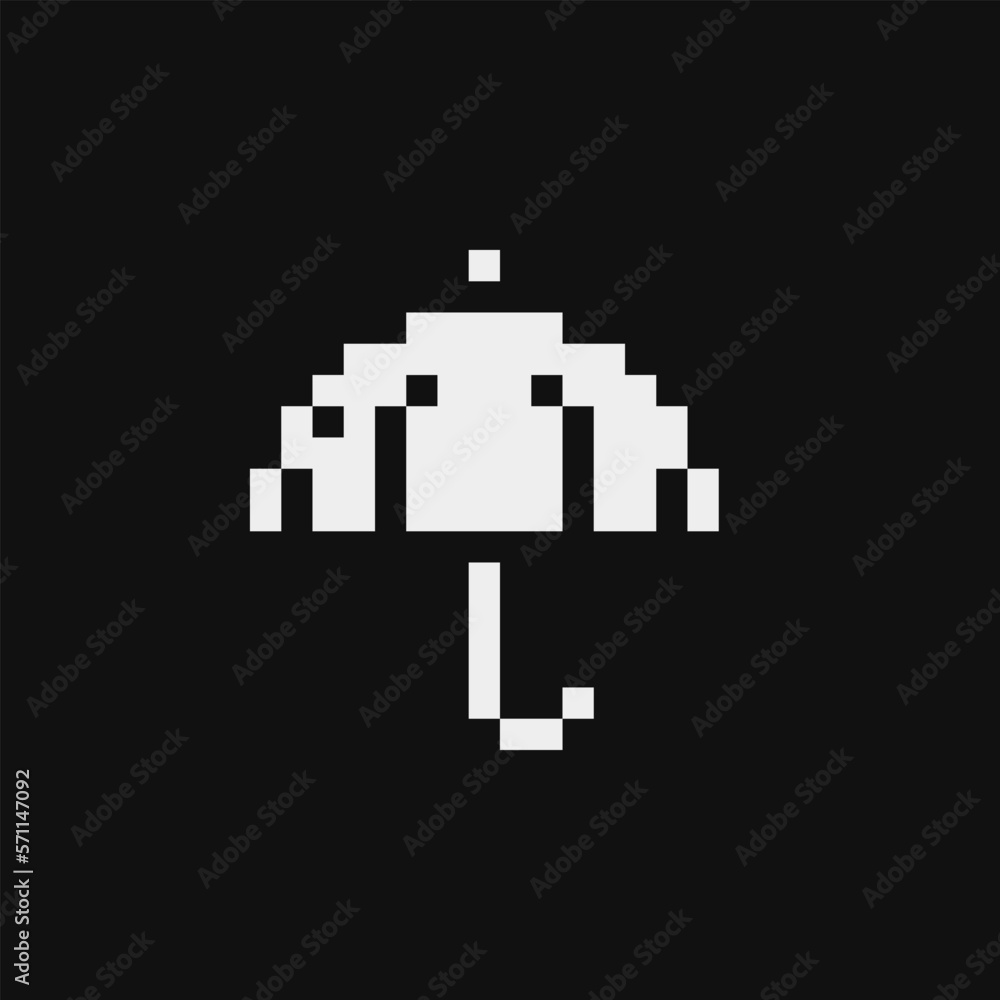 Umbrella emoji, pixel art style icon, sticker, logo, mobile app design ...