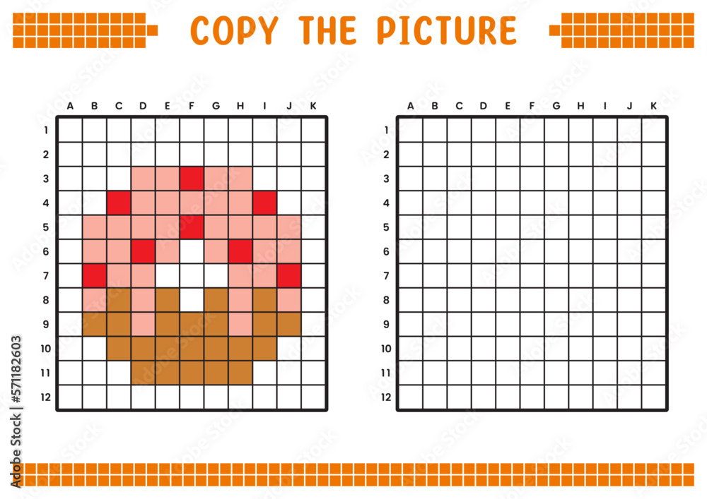 Copy the picture, complete the grid image. Educational worksheets ...