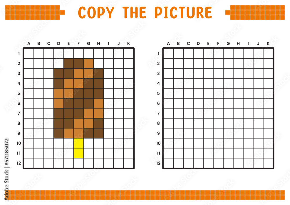 Copy the picture, complete the grid image. Educational worksheets ...