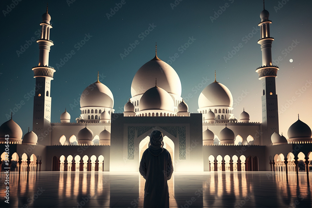 Grand sheikh zayed mosque in UAE, Abu dhabi, islam religious place of ...