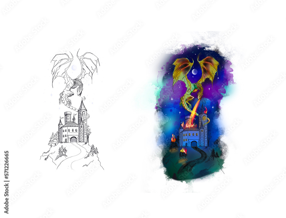 dragon wyvern type draco africanus tattoo stencils and colored picture ...