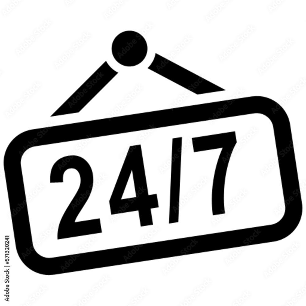 Stock-Vektorgrafik „24 hours 7 days vector icon symbol logo clipart ...