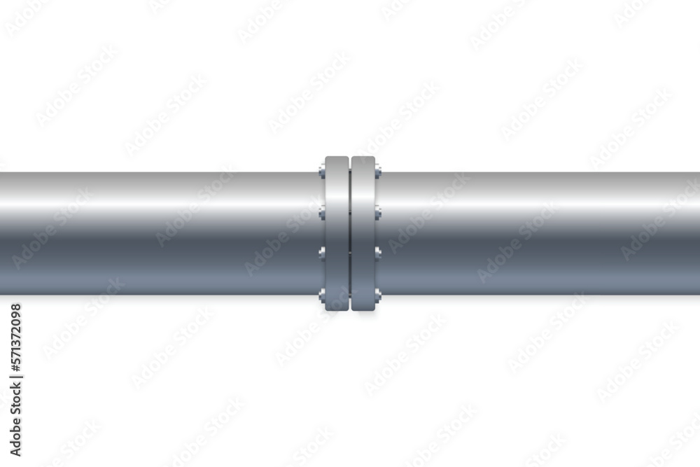 3d realistic pipe with piping system Stock Vector | Adobe Stock