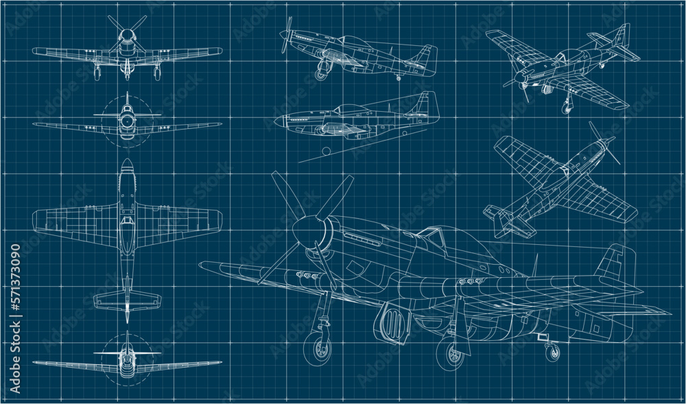 Vector de Stock American long-range, single-seat fighter and fighter ...