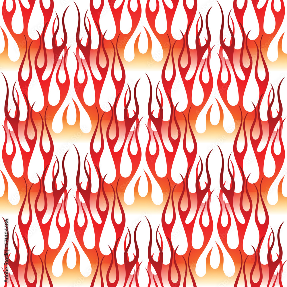 Seamless pattern vector fire flame image. Fire flames repeating tile ...