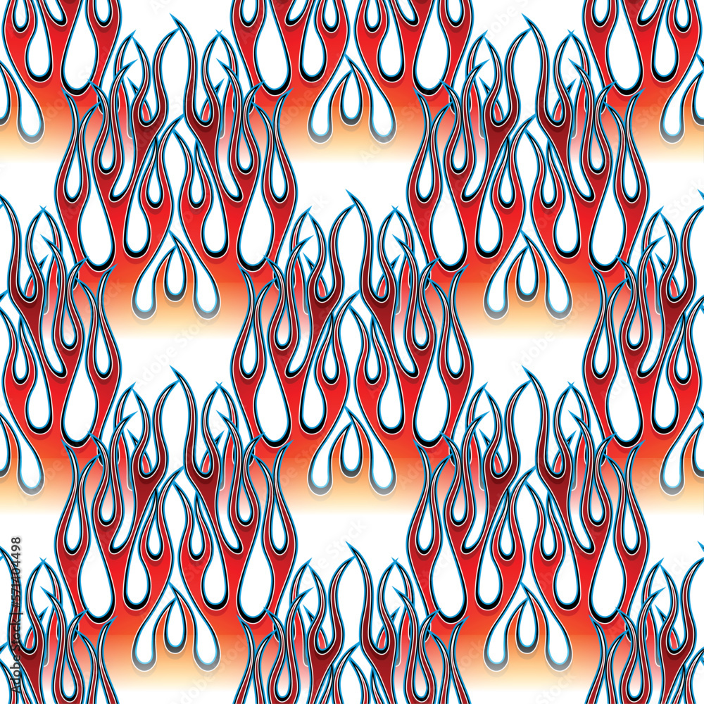 Fire flames seamless pattern vector illustration. Vector fire seamless ...