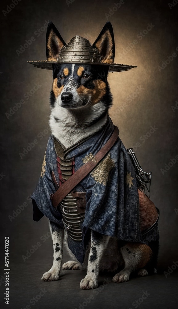 Majestic Animal Australian Cattle Dog Shogun in Samurai Armor: A ...