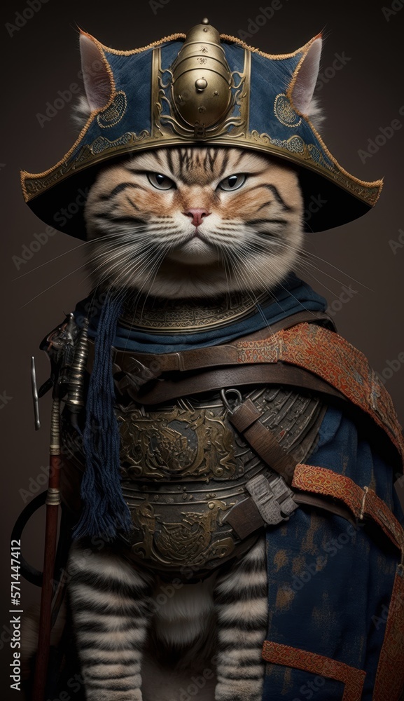 Majestic Animal Chinese Li Hua Shogun in Samurai Armor: A Depiction of ...