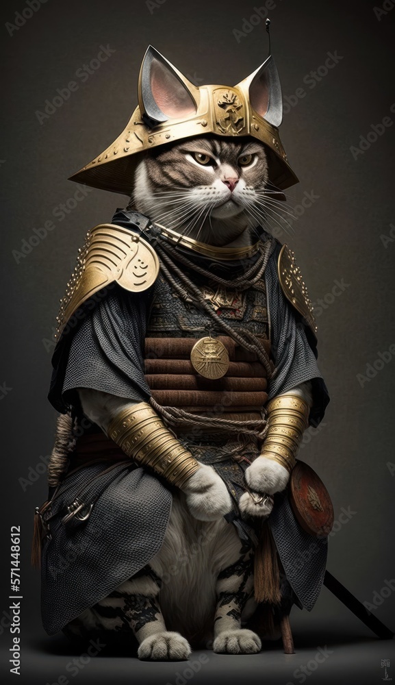 Majestic Animal Singapura Shogun in Samurai Armor: A Depiction of ...