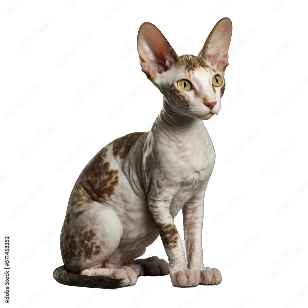 Animal Cornish Rex cat Design Elements Isolated Transparent Background ...
