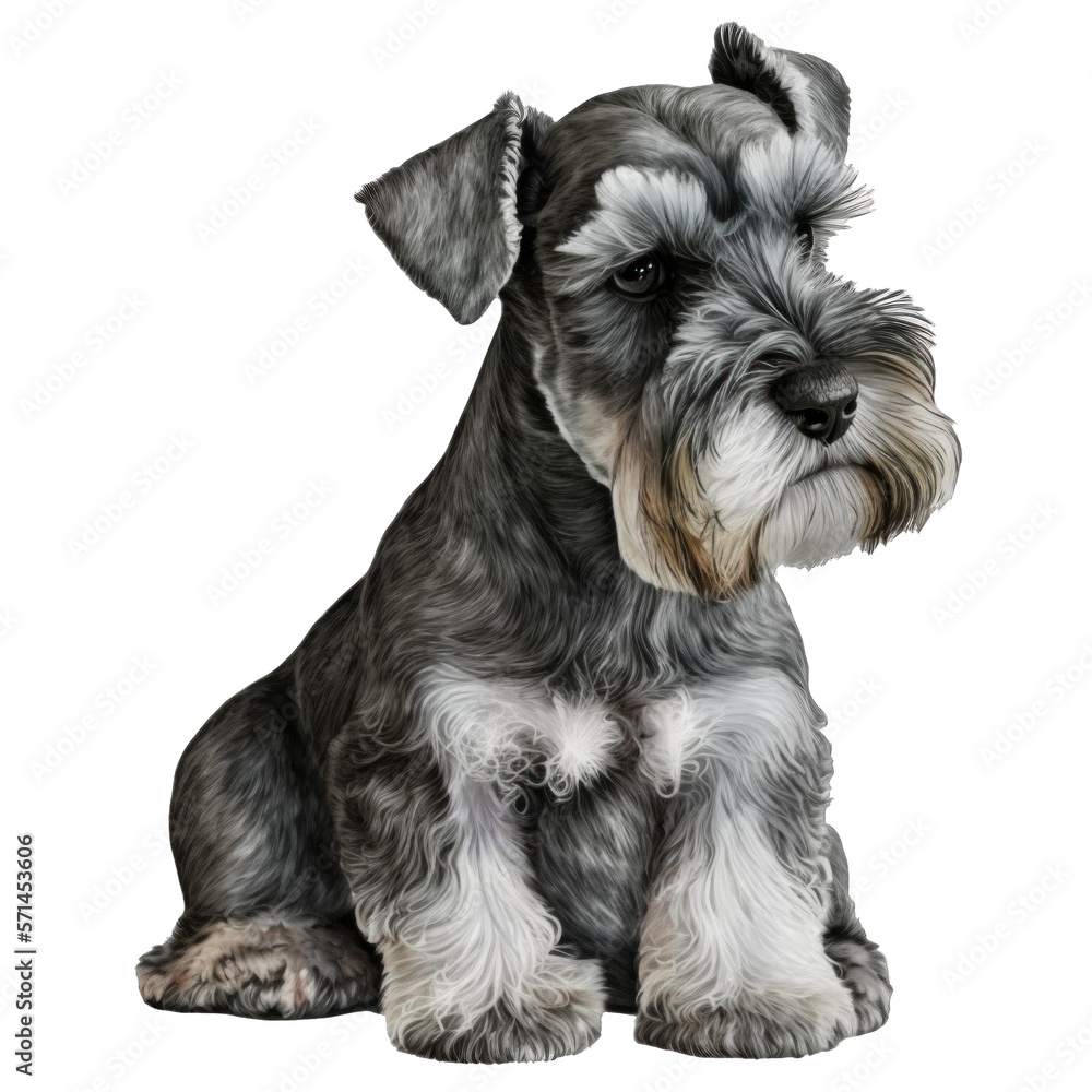 Animal Miniature Schnauzer dog Design Elements Isolated Transparent ...