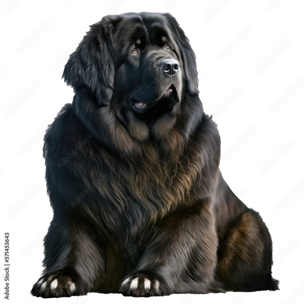 Ilustrace Animal Newfoundland dog Design Elements Isolated Transparent ...