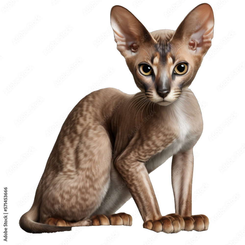 Animal Oriental cat Design Elements Isolated Transparent Background ...