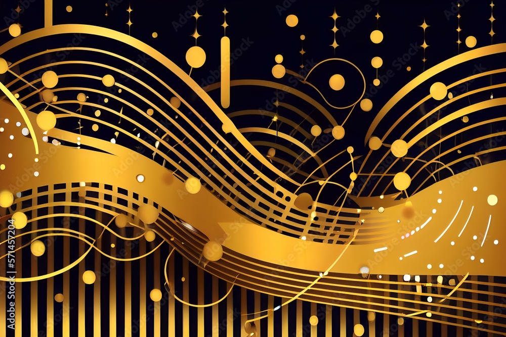 abstract gold music background (AI Generated) Stock Illustration ...