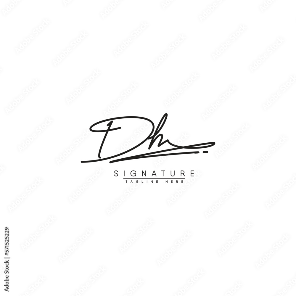 DH Handwritten Signature logo - Vector Logo Template for Beauty ...