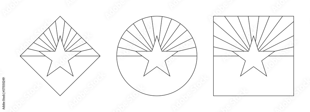 Arizona flag outline set. transparent png background Stock Illustration ...