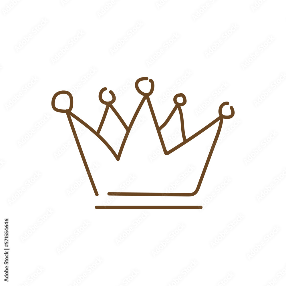 Hand drawn Crown vector. Doodle crowns vector illustration. Royal head ...