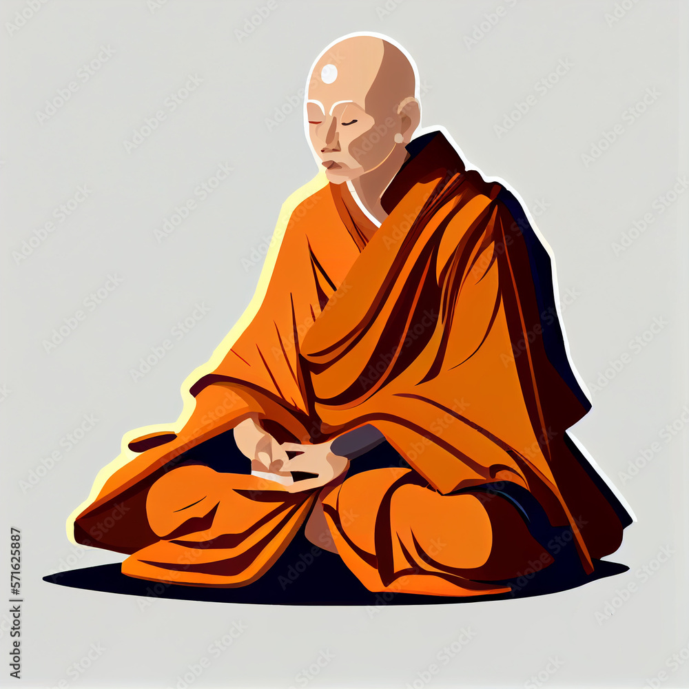 Buddhist monk meditating in lotus pose. Meditation and zen in buddhism ...