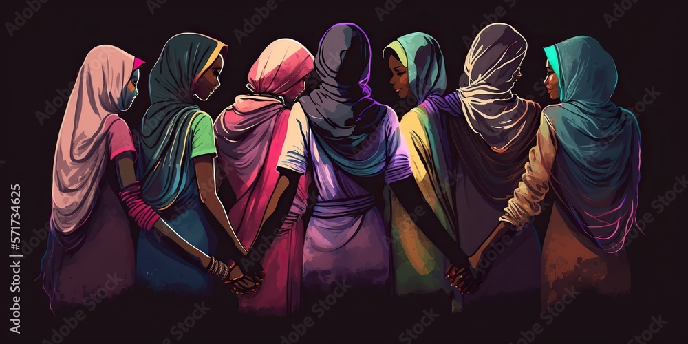 group of women holding hands and standing together symbolizing unity ...