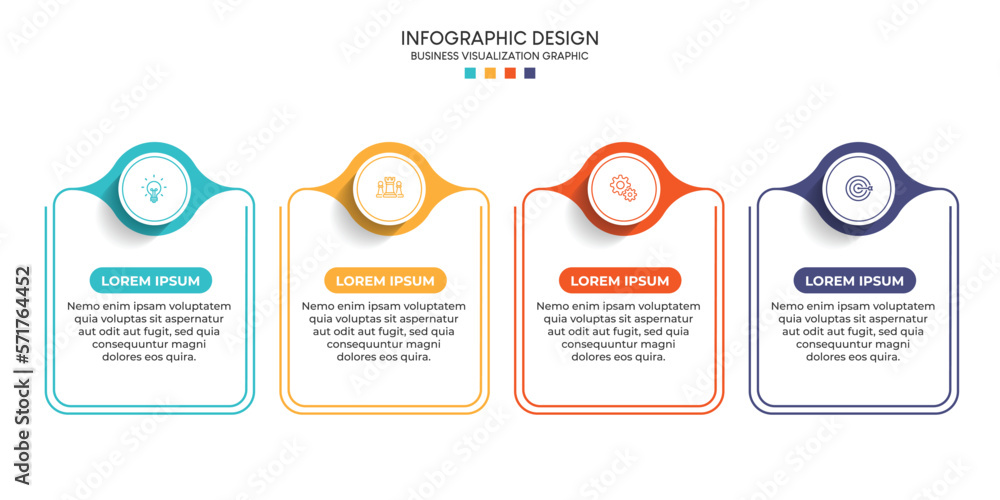 Steps Business Data Visualization Timeline Process Infographic Template Design With Icons Stock