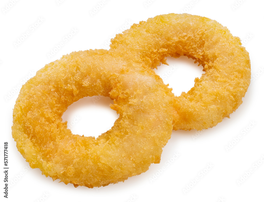 Deep Fried shrimp donut in paper plate isolated on white background ...